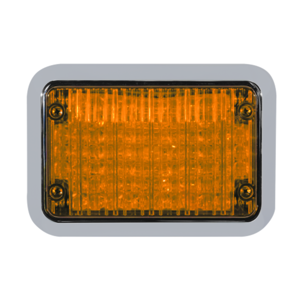 Code 3 LED Perimeter Lights, Single-Color Chrome bezel, Amber, 8.4 ...