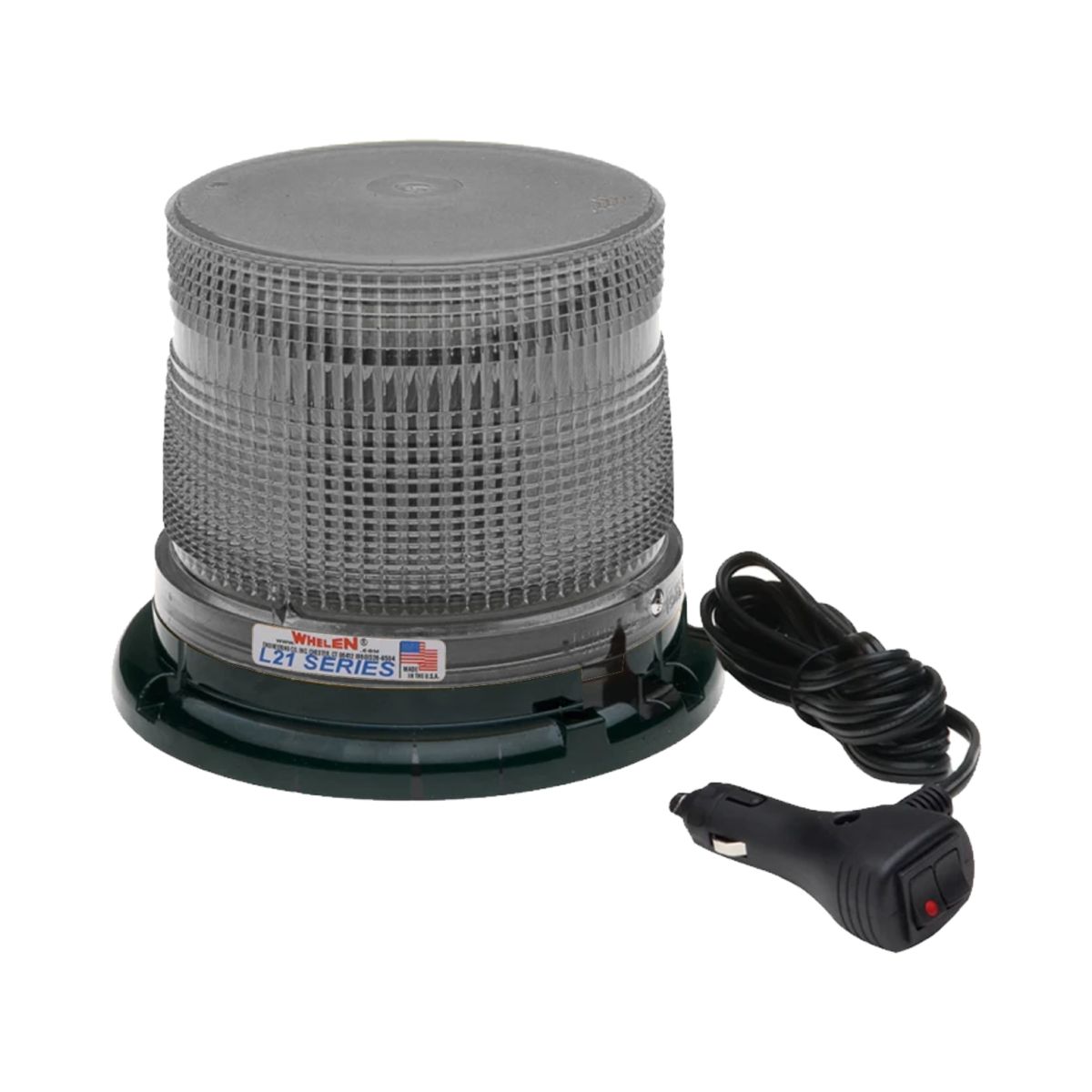 Whelen L21 Low Dome Clear Beacon White - Suction Mount | Sirennet